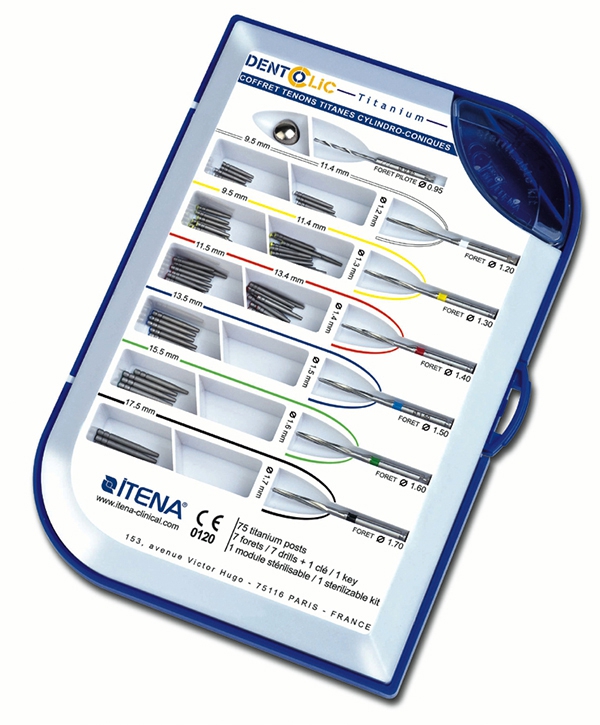 Tenons cylindro-coniques en Titane sablés Dentoclic Itena